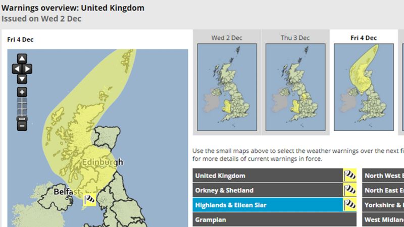 Warning of high winds and heavy rain for Scotland - BBC News