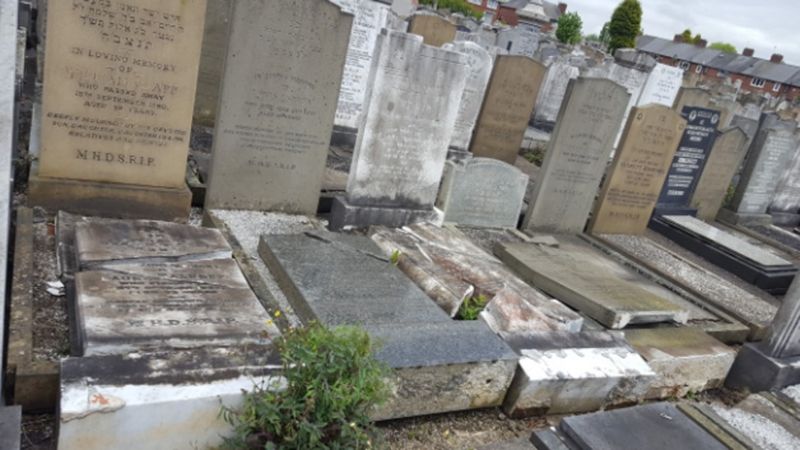 Headstones at Blackley Jewish Cemetery destroyed - BBC News