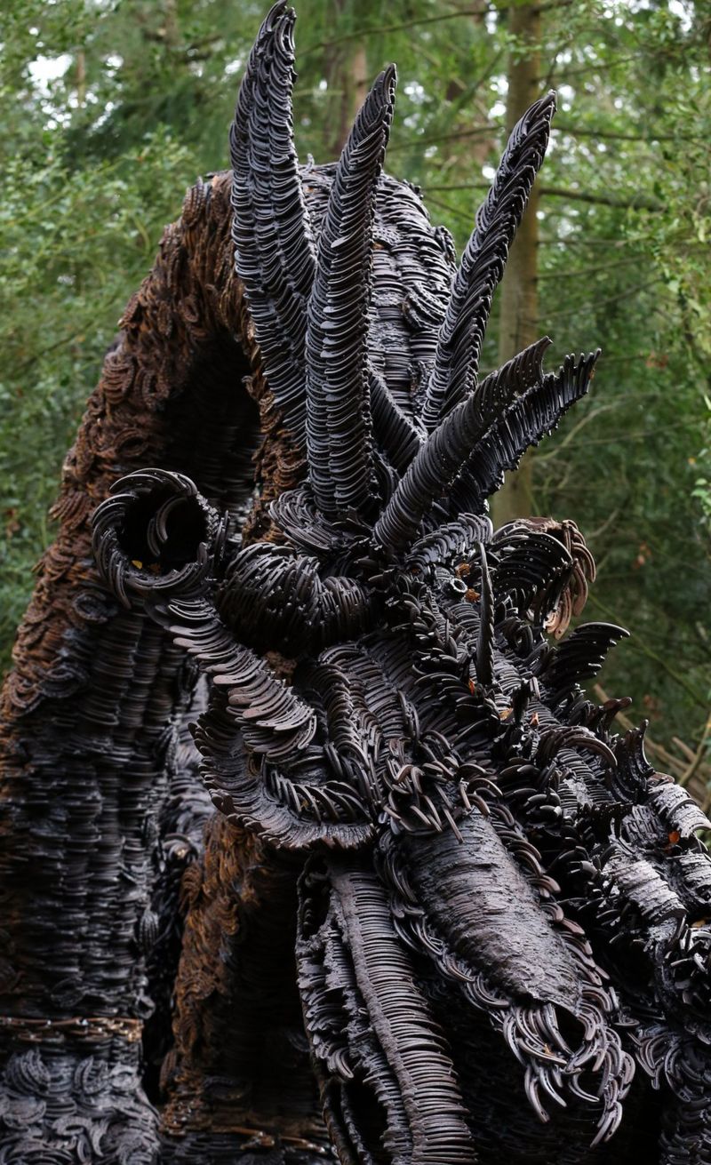 Camberley artist's dragon 'could obliterate' world record - BBC News