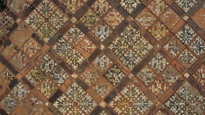 Medieval pavement in Somerset goes on public display - BBC News