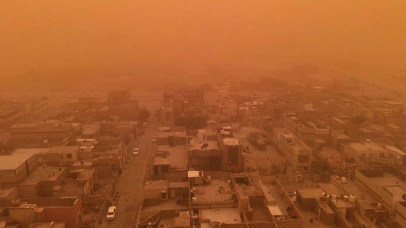 Iraq dust storm: Flights grounded in Baghdad and Najaf as skies turn ...