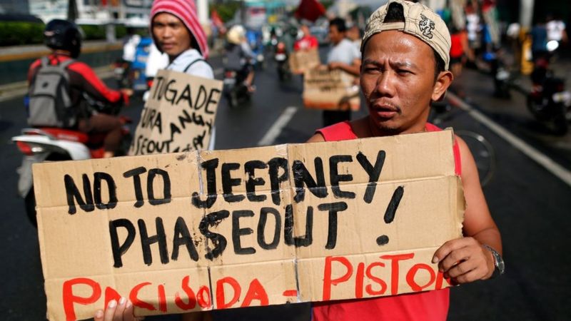 Philippines strike: Filipinos rally around iconic jeepney drivers - BBC ...