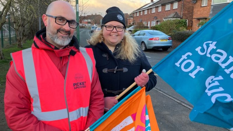 Striking Shropshire teacher considering hardship fund help - BBC News