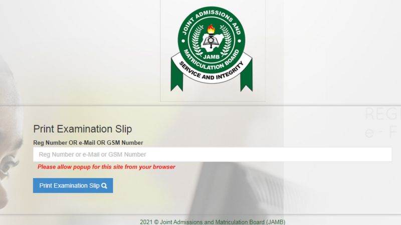 Jamb reprint slip: How to reprint Jamb slip for 2021 UTME - BBC News Pidgin