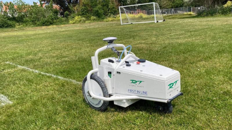States Works recruits line-marking robot in Guernsey - BBC News