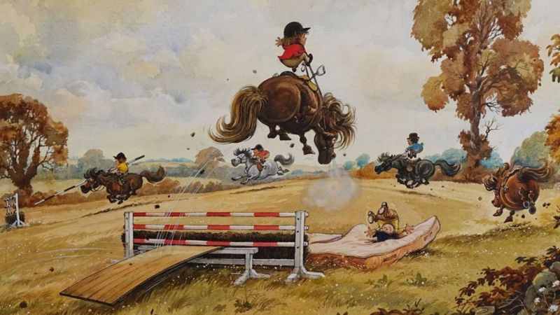 Norman Thelwell's pony cartoons on show at Mottisfont - BBC News