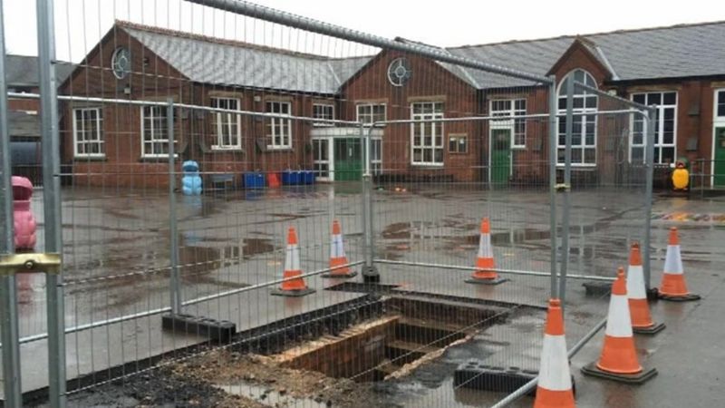 WW2 air raid shelter beneath Bignold School pothole - BBC News