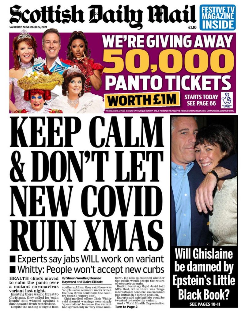 Scotland's papers: Omicron variant fears and storm chaos - BBC News