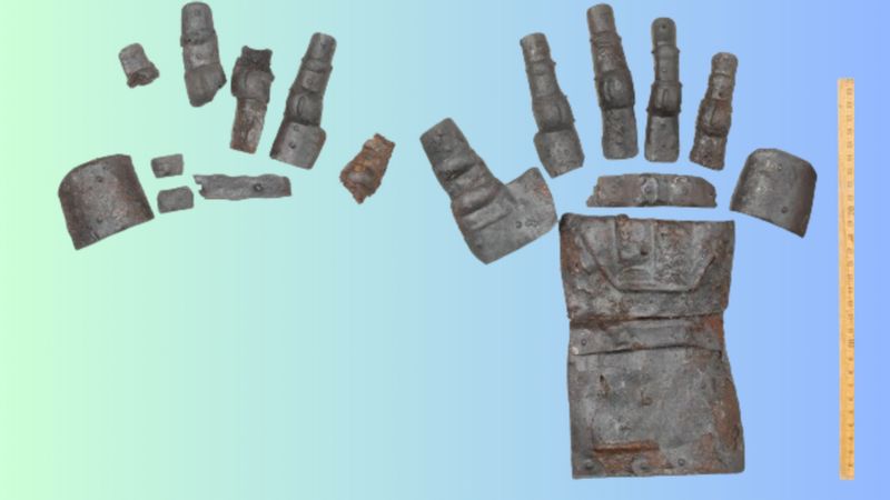 A 600-year-old iron gauntlet discovered in a Swiss cellar - BBC Newsround