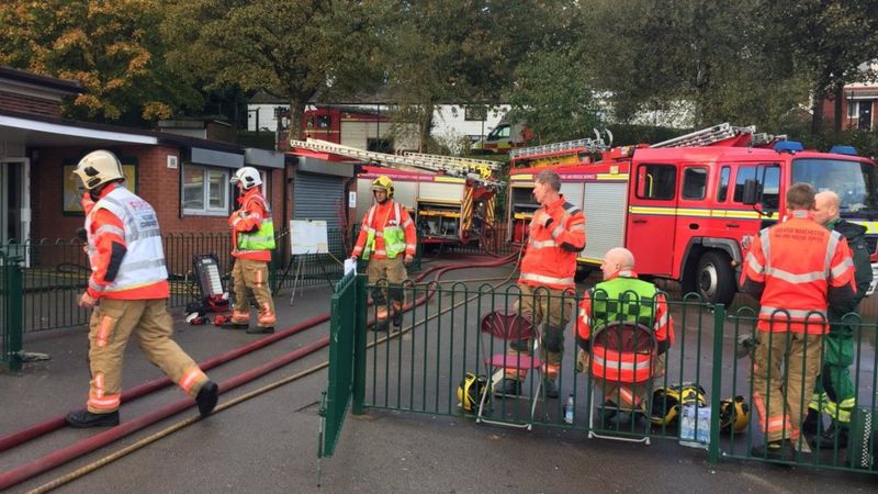 Teenage girls arrested over Bolton primary school fire - BBC News