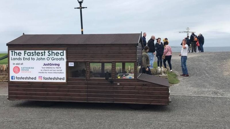 Motorised shed hits 100mph to break speed record at Pendine Sands - BBC ...
