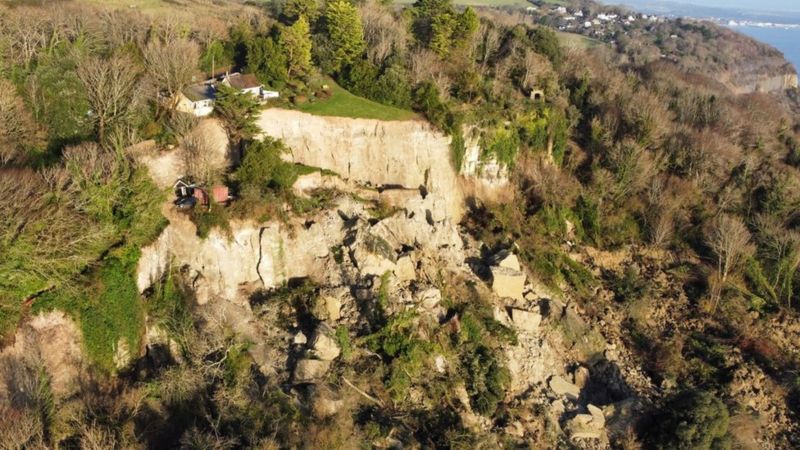 Ventnor cliffs at risk of further movement after landslide - BBC News