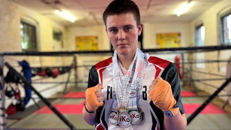 NI junior kickboxers bring home gold medals for Lurgan club - BBC News