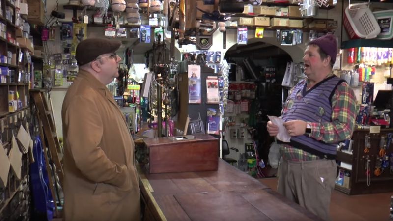 Two Ronnies 'Four Candles' sketch recreated in 280-year-old shop - BBC News