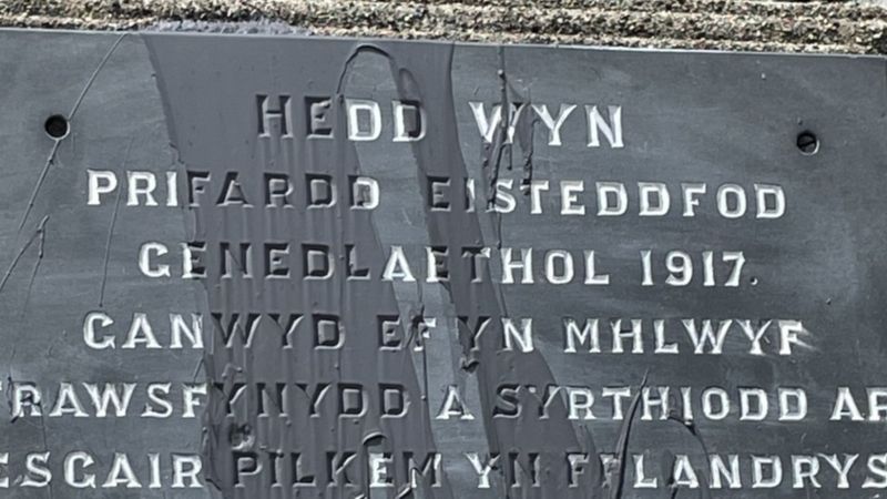 Memorial to poet Hedd Wyn vandalised for second time - BBC News