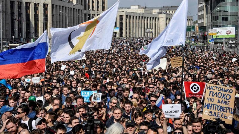 Russia Internet Freedom Mass Rally In Moscow Against Telegram Ban