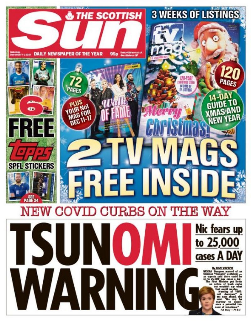 Scotland's papers: Omicron 'tsunami' and hospitality 'catastrophe ...