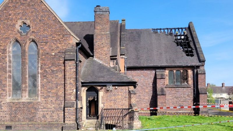 Stoke On Trent Church Roof Damaged By Fire Bbc News