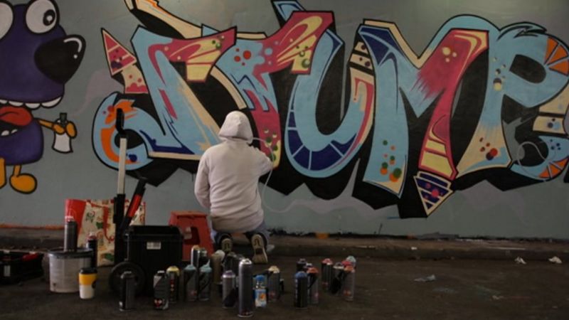 Street artists paint Wolverhampton underpass to celebrate 1980s ...