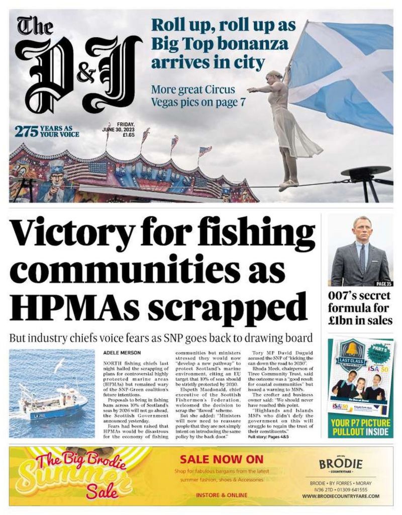 Scotland's papers: Sturgeon at Covid inquiry and fishing 'victory ...