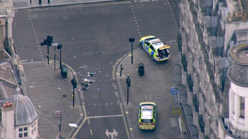 London police stabbing: Two officers taken to hospital - BBC News