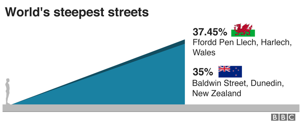 Harlech street takes record as steepest in the world - BBC News