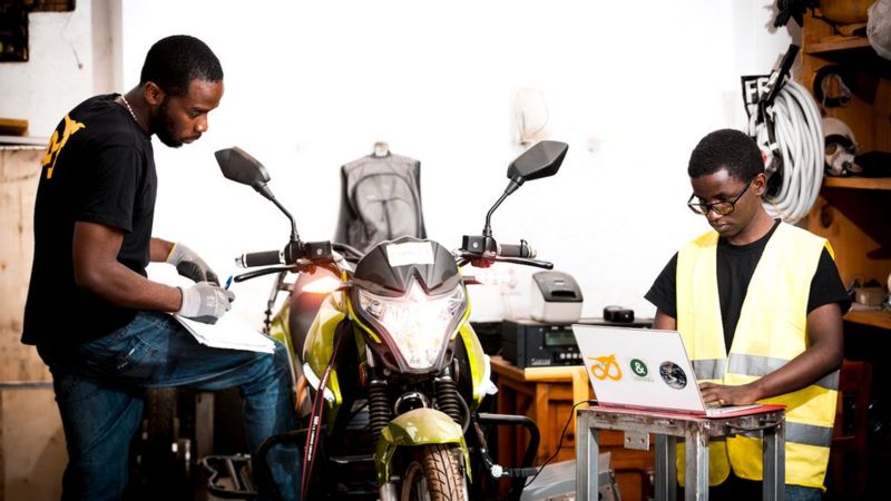Rwanda goes electric with locally made motorbikes - BBC News