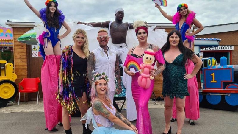 Mablethorpe Pride event gets fresh focus from roaming performers - BBC News