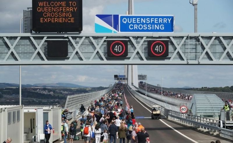 Pedestrians embark on 'once in lifetime' walk over Queensferry Crossing ...