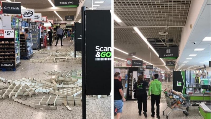 Ashton-Under-Lyne: Baby hurt in Asda ceiling collapse - BBC News