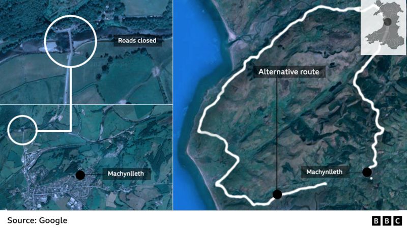 Machynlleth: Four-mile trip to take 90 minutes - BBC News
