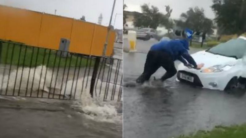 Roads across Aberdeen hit by flash flooding - BBC News