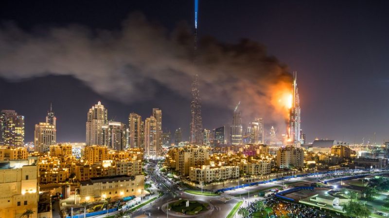 Dubai seeks cause of massive hotel fire at New Year - BBC News