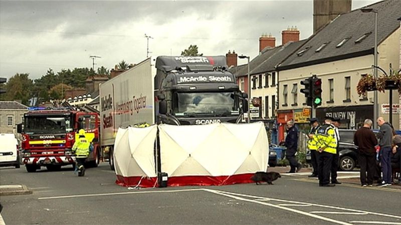 Woman, 75, dies after being hit by lorry in County Monaghan - BBC News