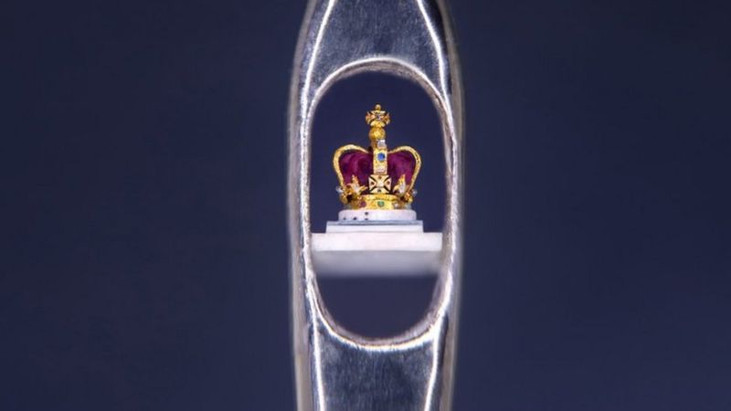 The coronation crown that fits in eye of a needle - BBC News