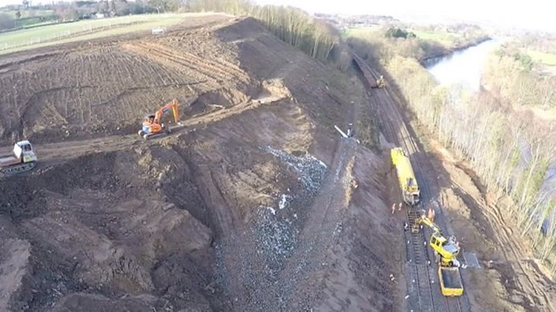 Corbridge landslide: Rail services to resume after track damage - BBC News