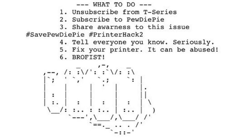 PewDiePie printer hackers strike again - BBC News