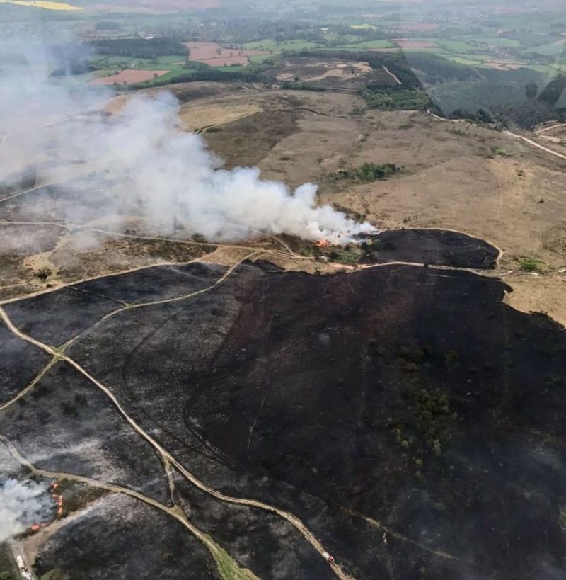 Firefighters injured in country blaze in Devon - BBC News