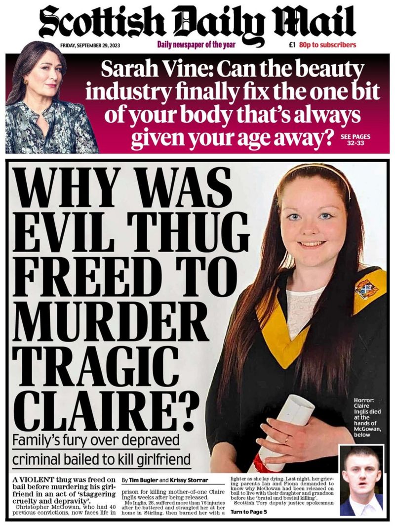 Scotland's papers: 'Depraved' boyfriend bailed to kill and council cuts ...