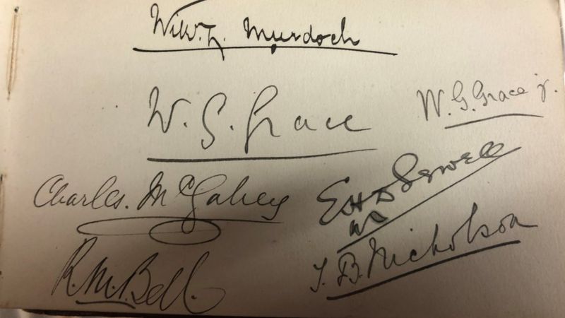 Autograph book found in dusty garage fetches £11k at auction - BBC News