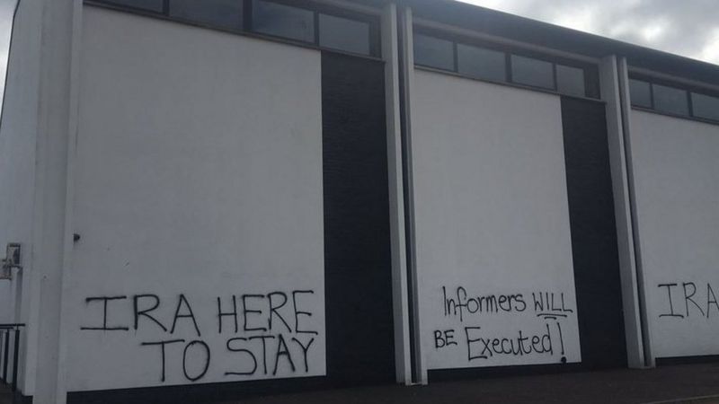 New IRA graffiti appears in Londonderry - BBC News