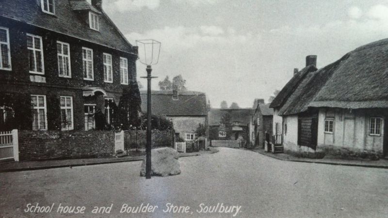 Soulbury stone: White lines 'horrific' and 'an eyesore' - BBC News