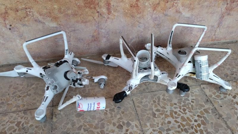 Photos show 'weaponised commercial drones' in Iraq - BBC News