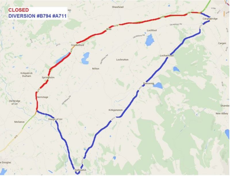 Man dies after crash on A75 near Castle Douglas - BBC News