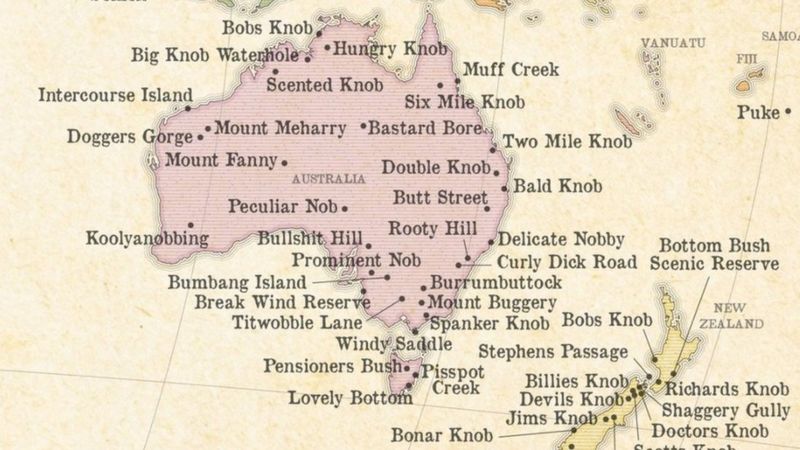 This map shows the rudest place names in the world - BBC News