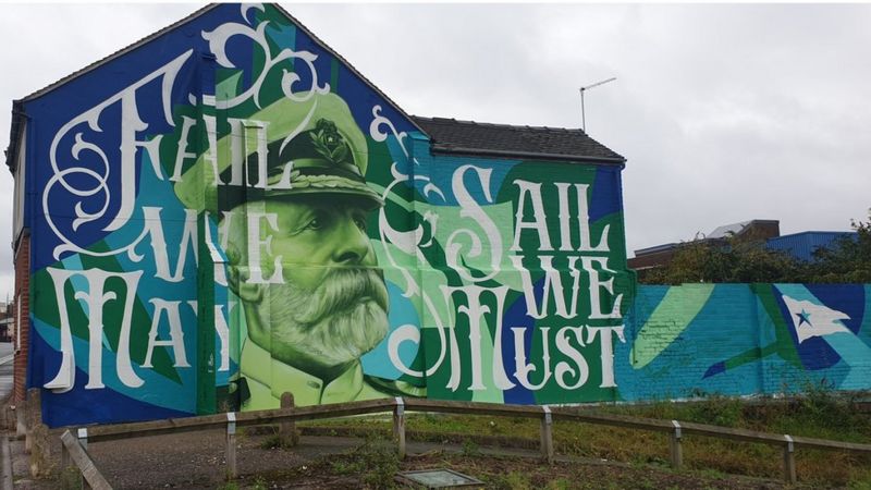 Artists create mural of Titanic captain in his home town of Hanley ...