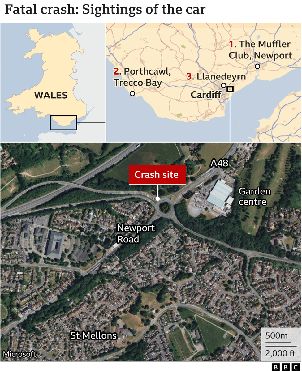 Cardiff car crash: Hundreds attend St Mellons vigil - BBC News