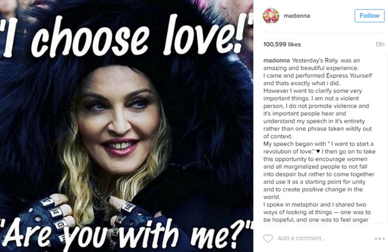 Madonna says White House comments 'taken out of context' - BBC News