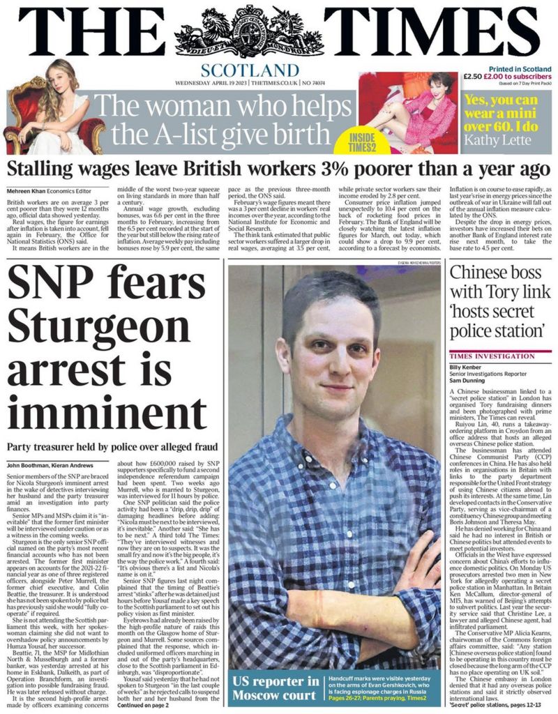 Scotland's papers: Second SNP arrest and bottle return scheme delayed ...