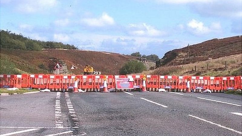 Landslip-hit A59 could move across the valley - BBC News
